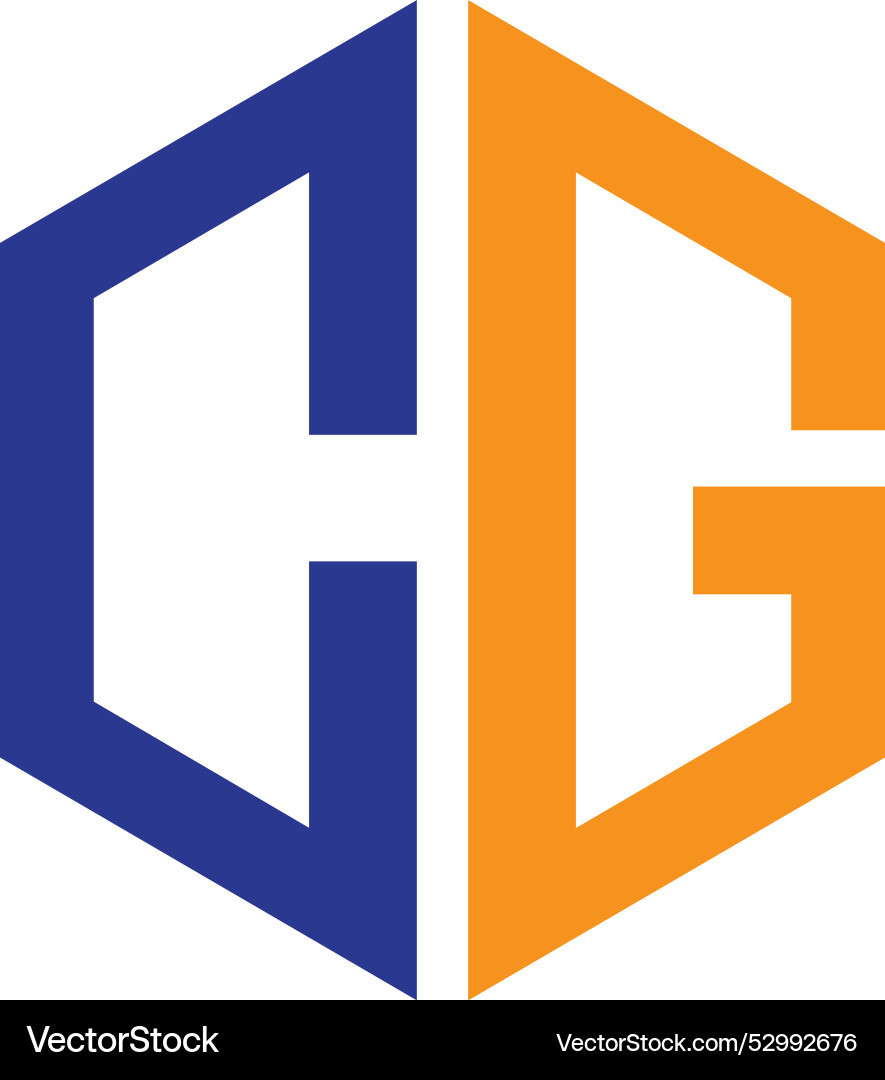 Cg letter logo design template gc initial Vector Image