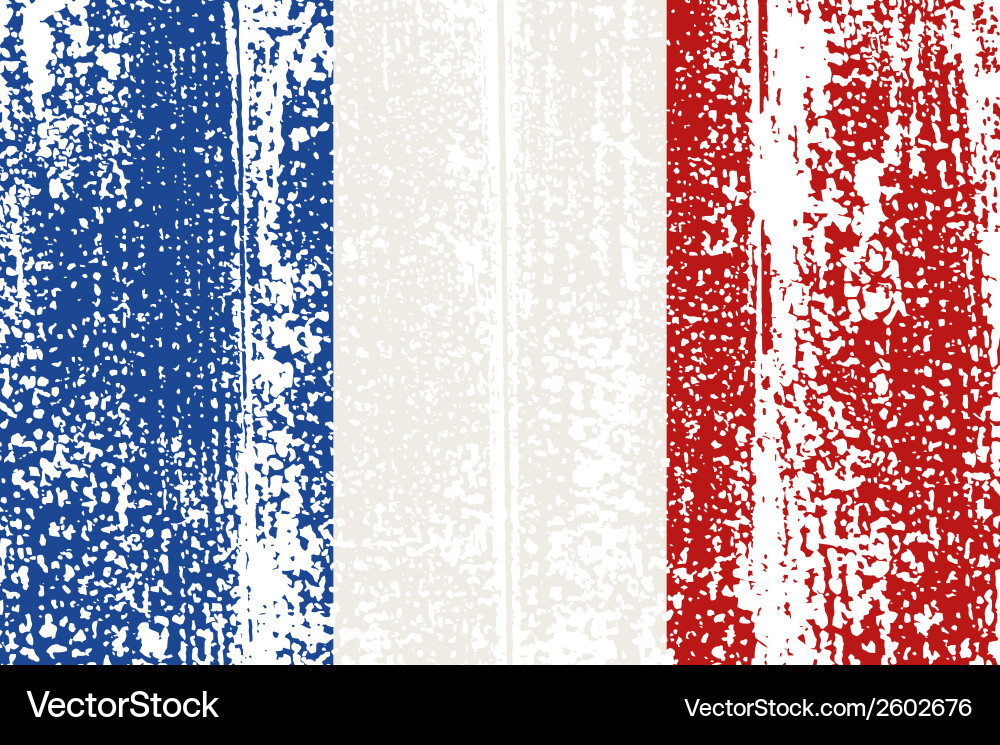 French grunge flag Royalty Free Vector Image - VectorStock