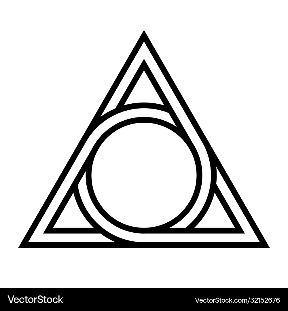 Geometrical figure circle inscribed in a triangle Vector Image