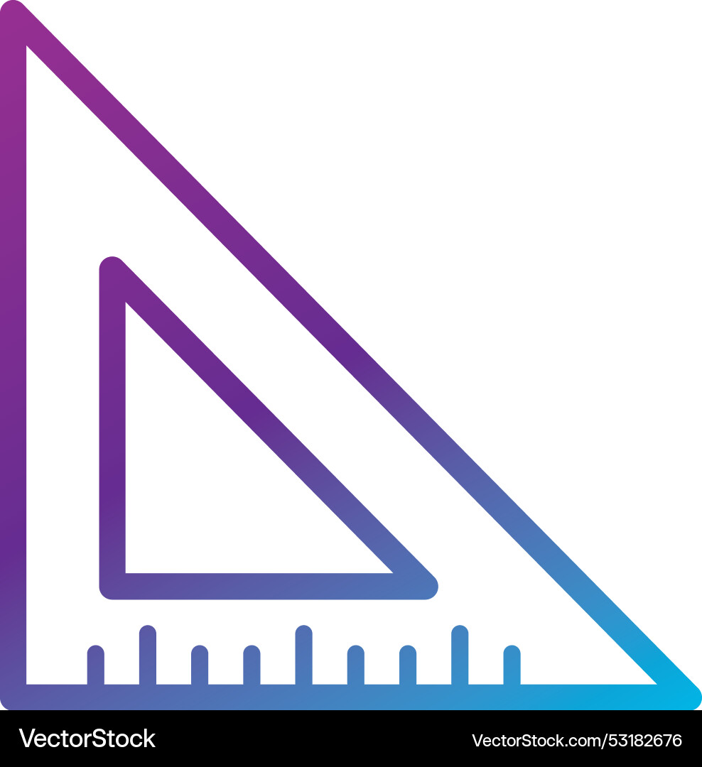 Gradient triangle icon in purple and blue tones Vector Image