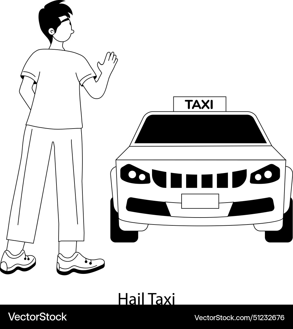 Hail taxi Royalty Free Vector Image - VectorStock