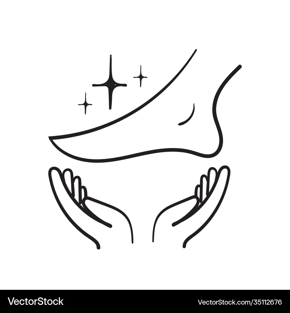 Hand drawn doodle foot care icon in style Vector Image