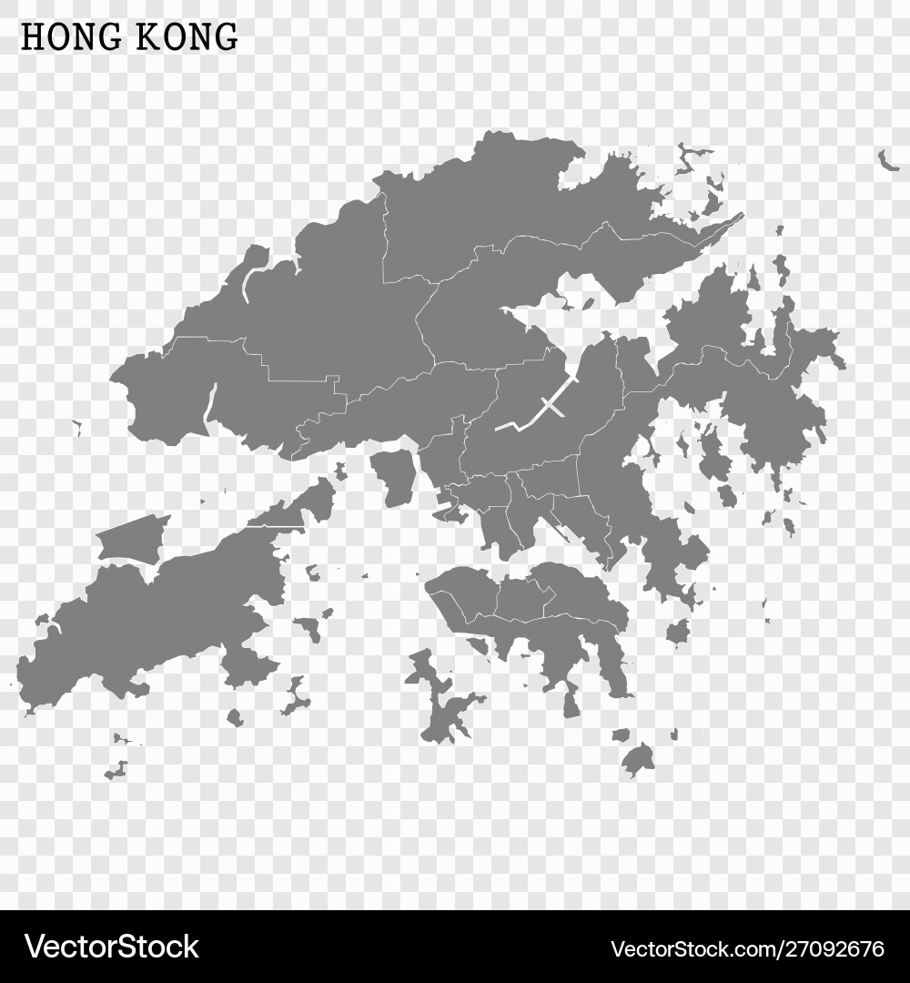 Hong Kong Map - Detailed Border – Royalty-Free Vector | VectorStock