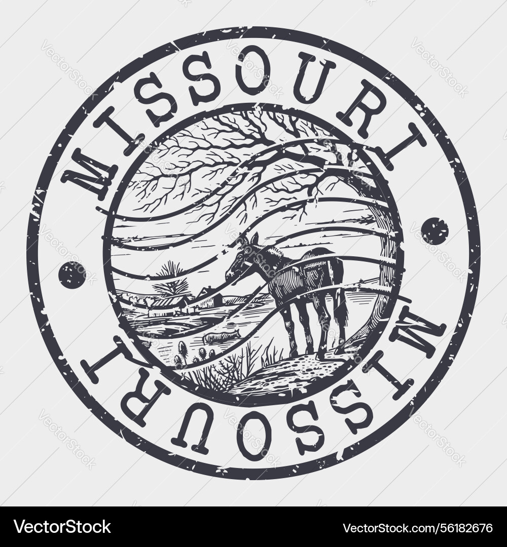 Missouri stamp postal silhouette seal Royalty Free Vector