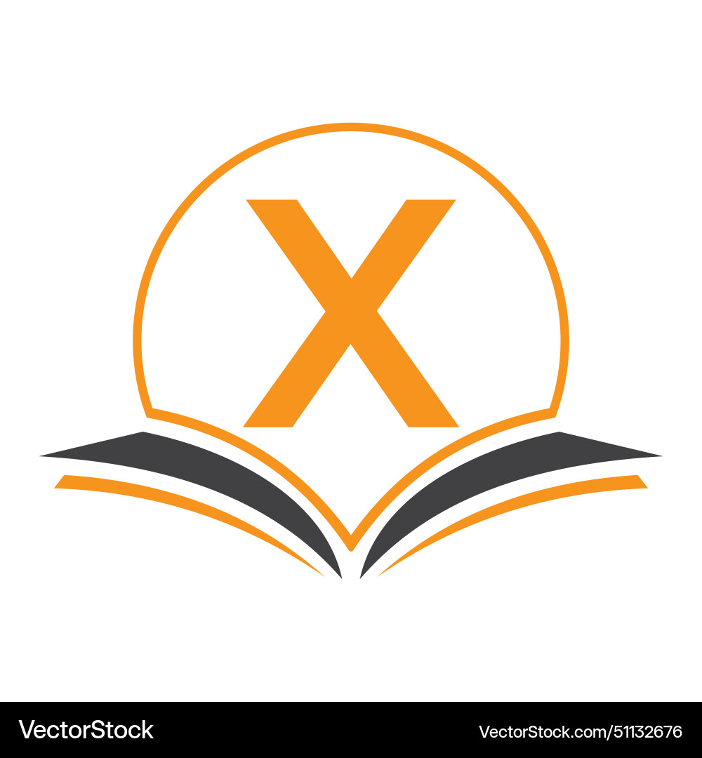 Monogram education logo on letter x concept Vector Image