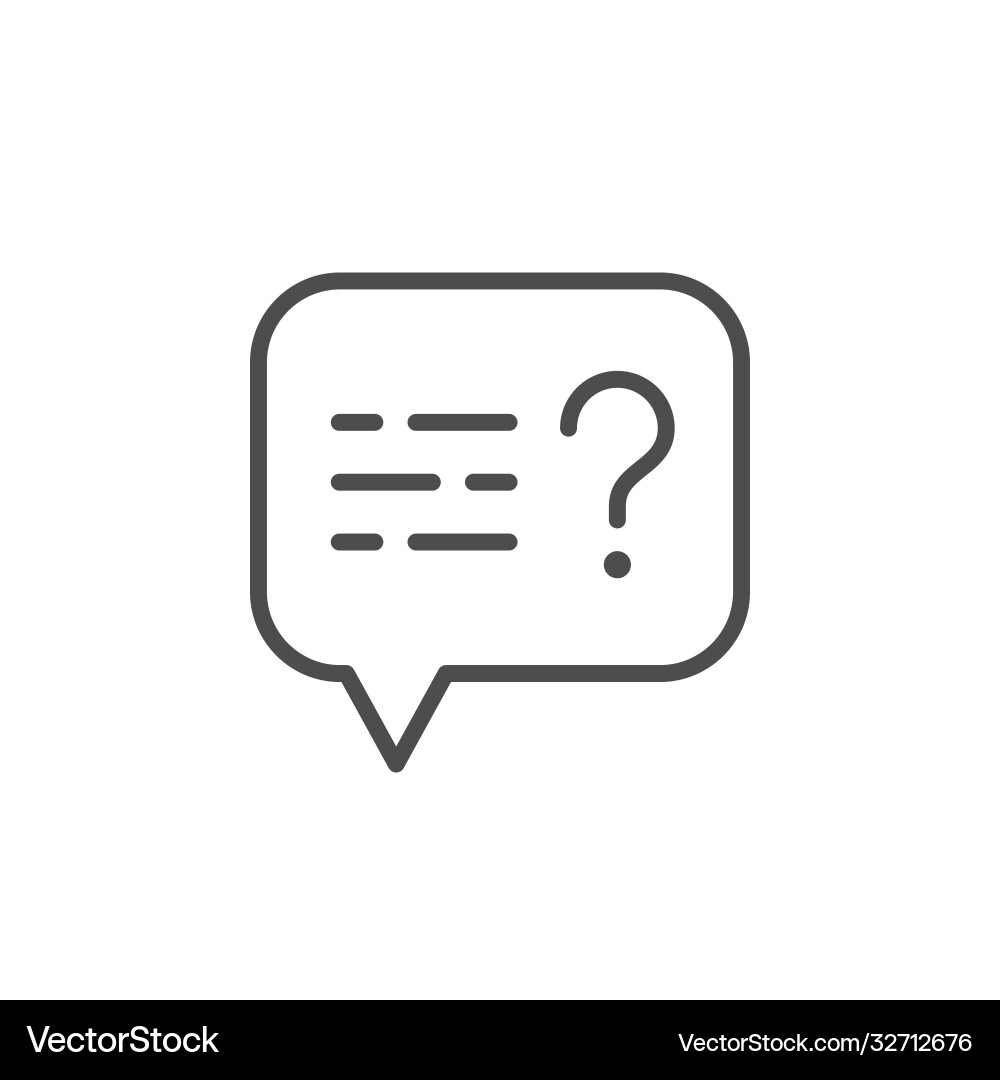 Question message line outline icon Royalty Free Vector Image