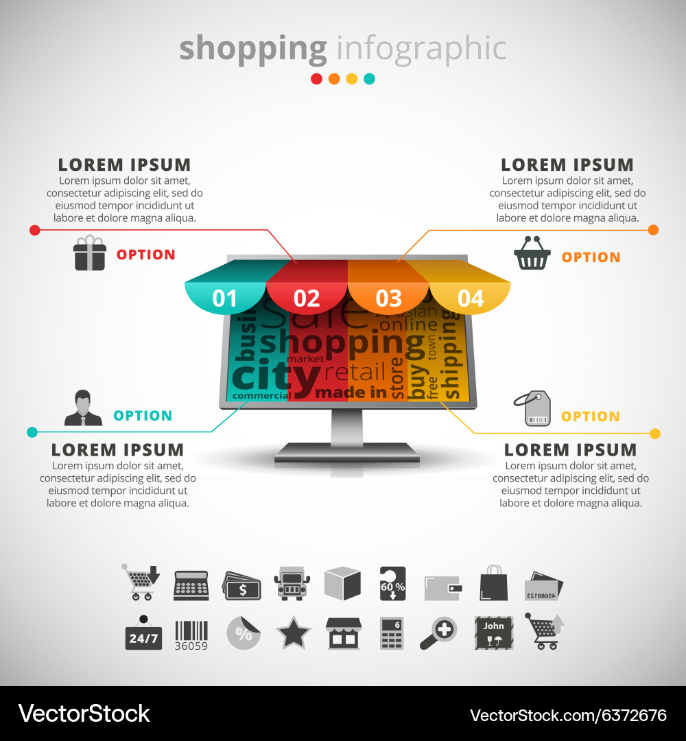 Shopping infographic Royalty Free Vector Image