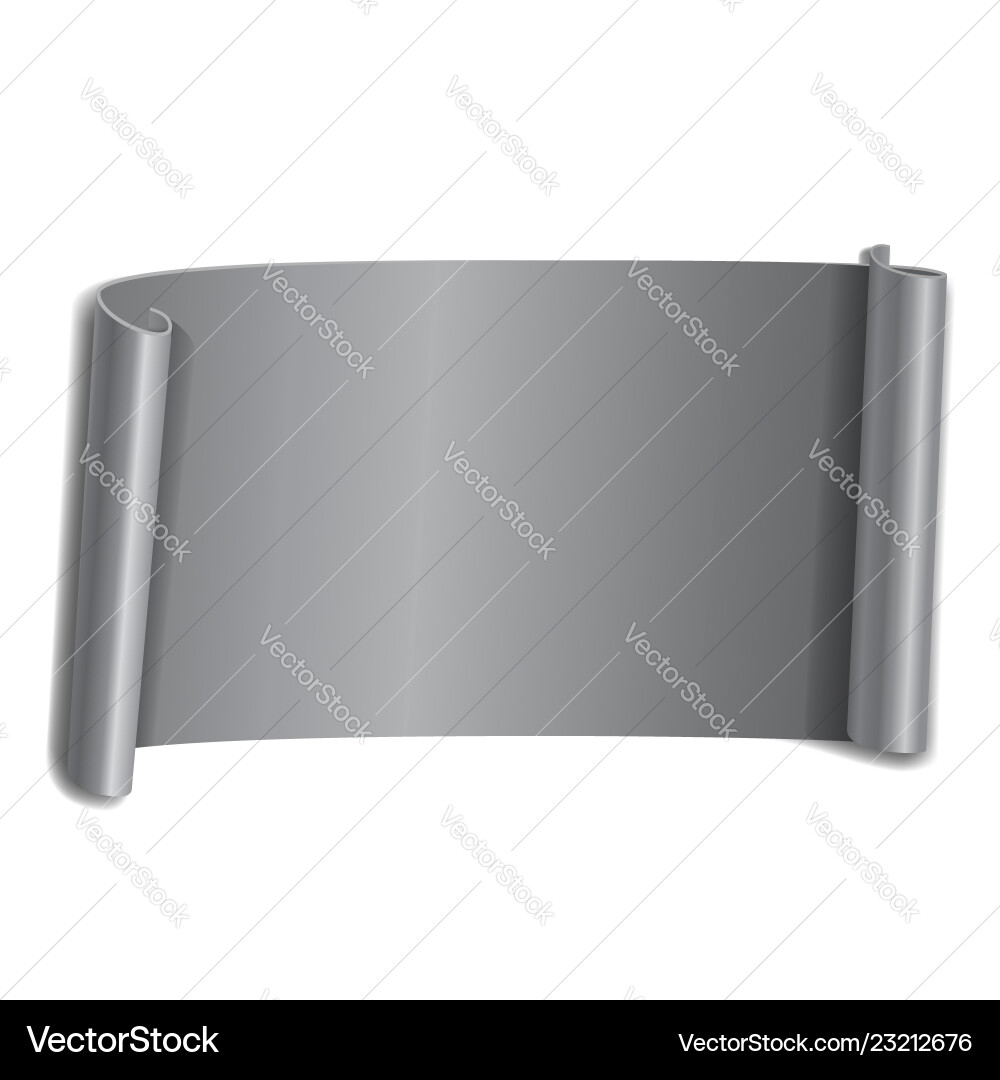 Silver scroll isolated on white background gray Vector Image