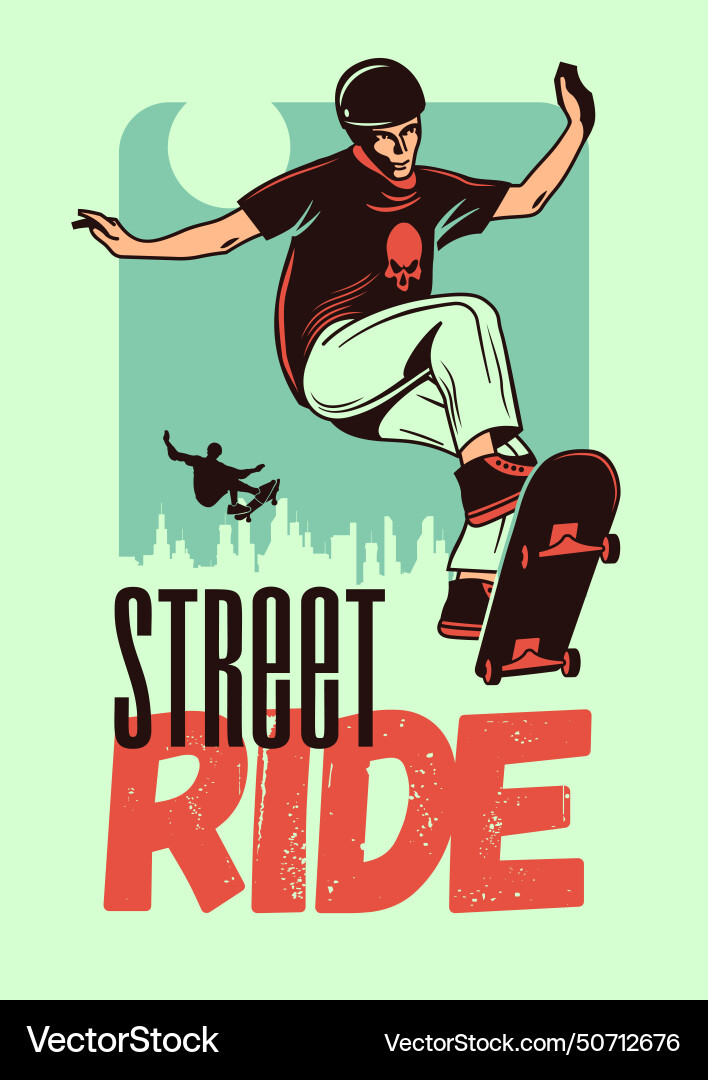 Street ride color poster Royalty Free Vector Image