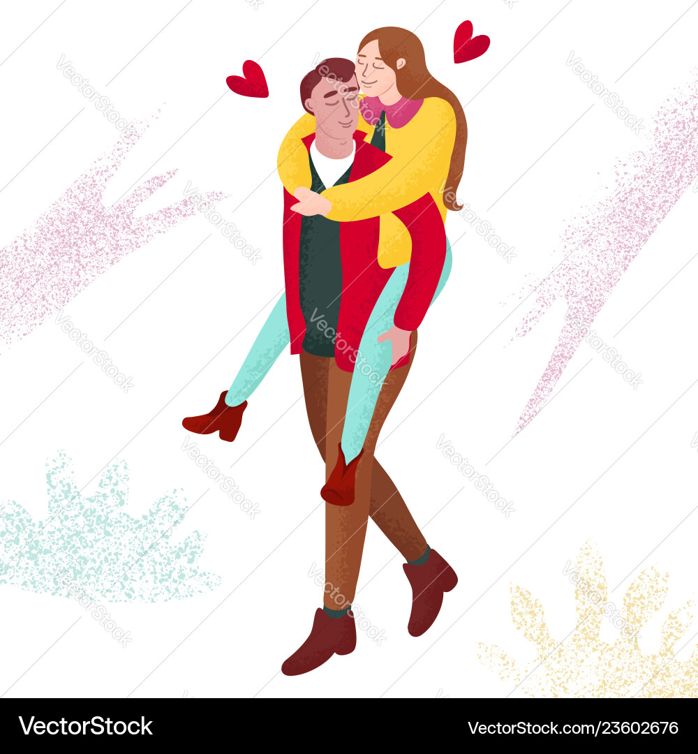 Young couple in love Royalty Free Vector Image