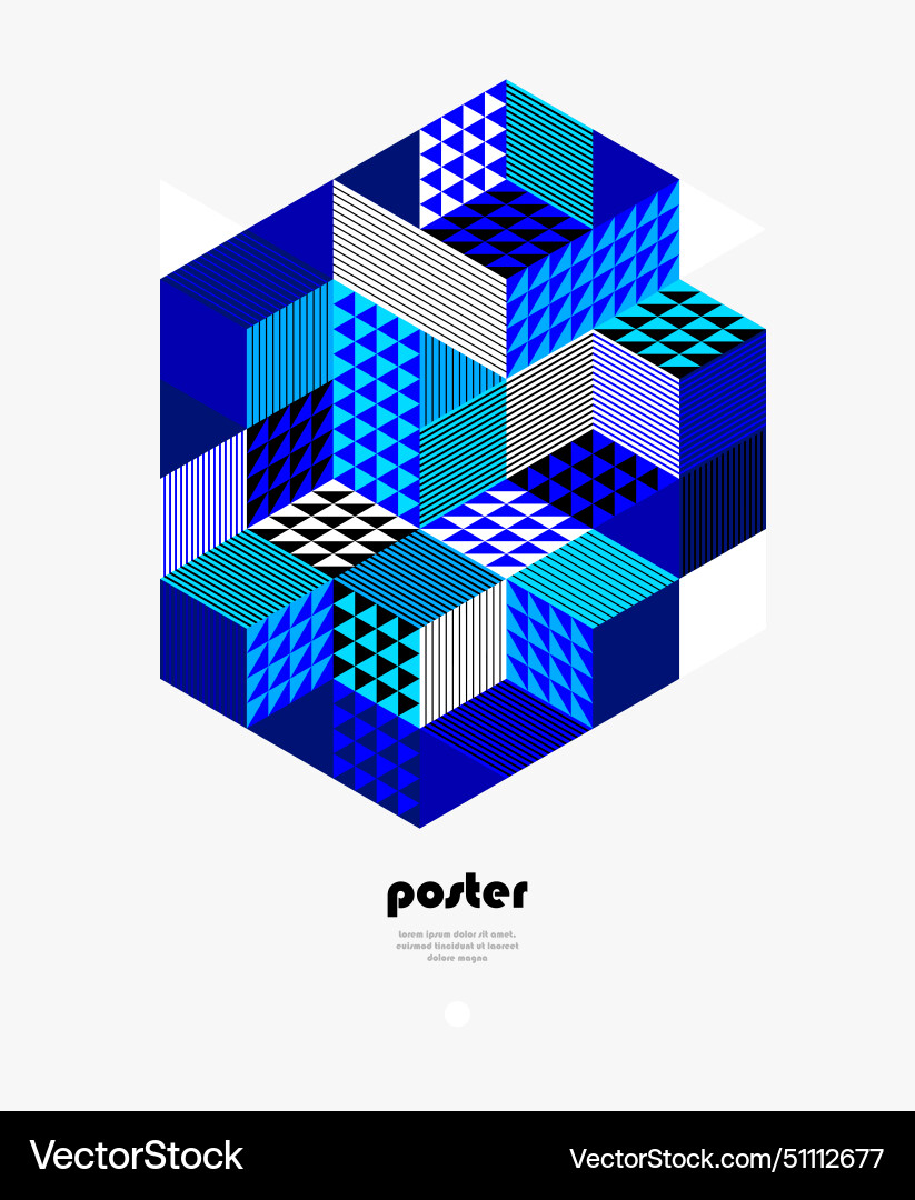 Abstract wallpaper with 3d isometric cubes blocks Vector Image