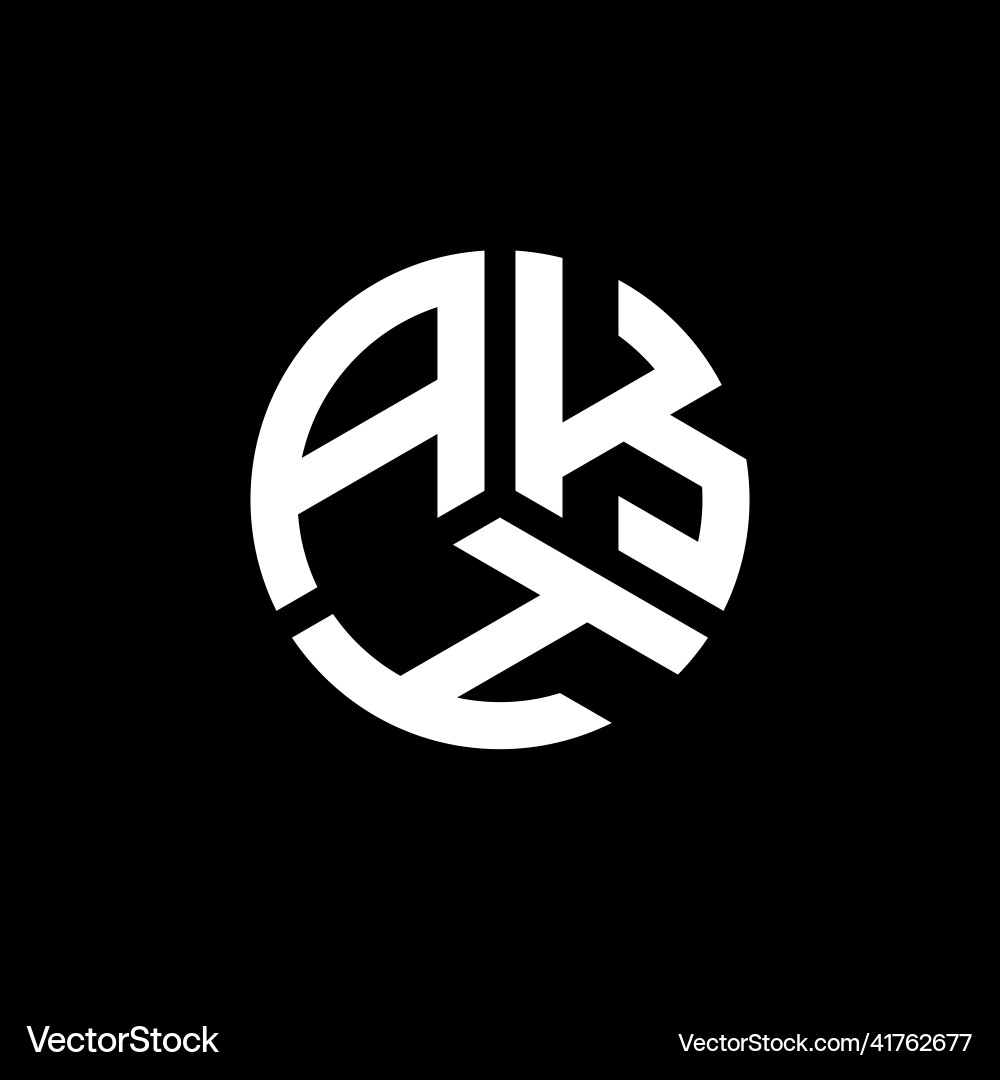 Akh letter logo design on white background Vector Image