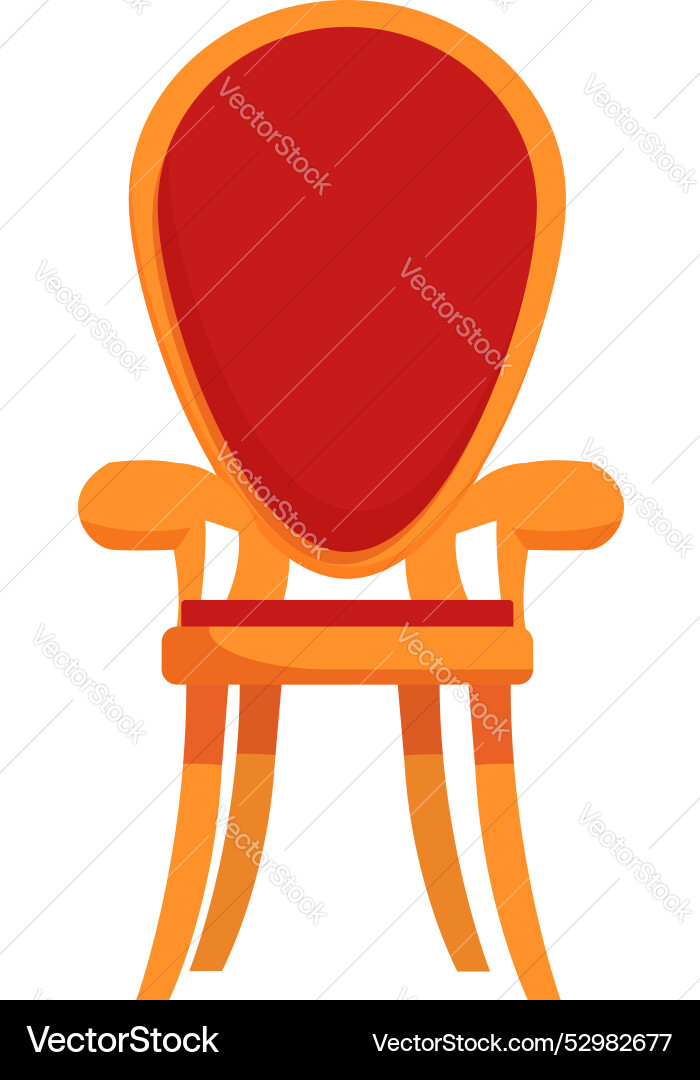 Ancient red royal throne chair standing on white Vector Image