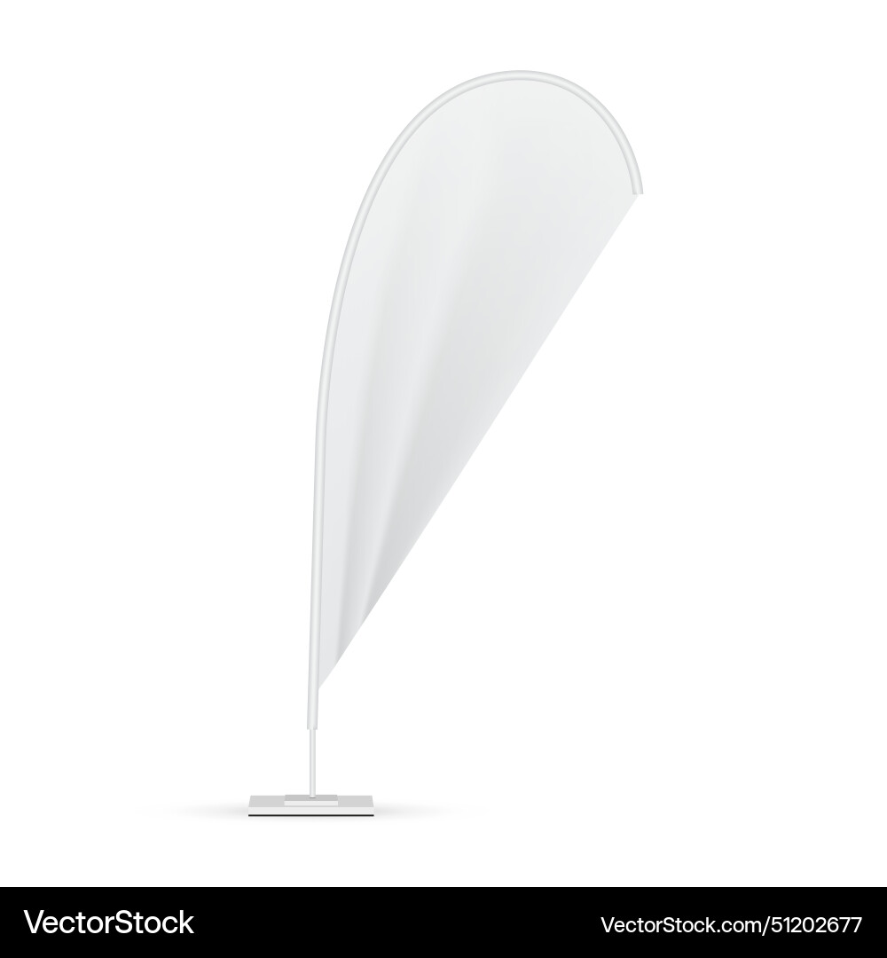 Blank teardrop flag mockup for events isolated Vector Image