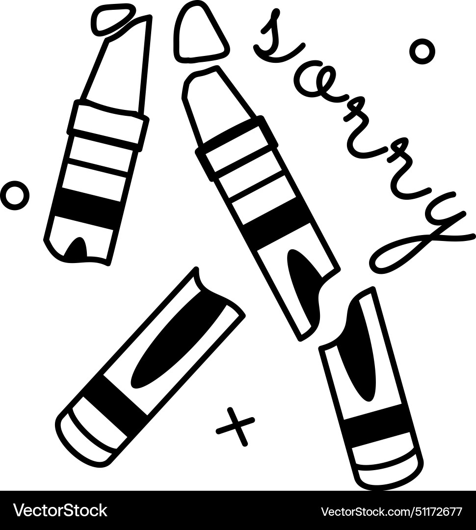 Broken crayons Royalty Free Vector Image - VectorStock