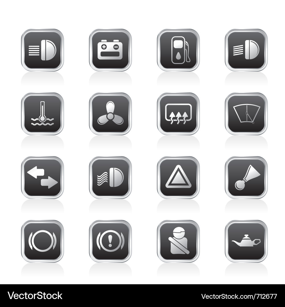Car Dashboard Icons Royalty Free Vector Image - VectorStock