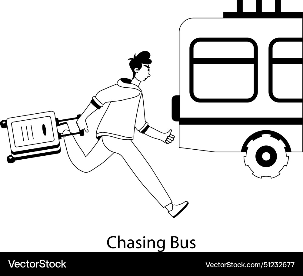 Chasing bus Royalty Free Vector Image - VectorStock
