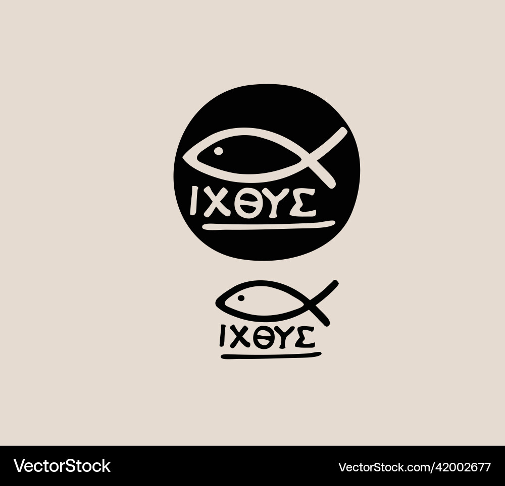 Fish icon and sign catholic Royalty Free Vector Image