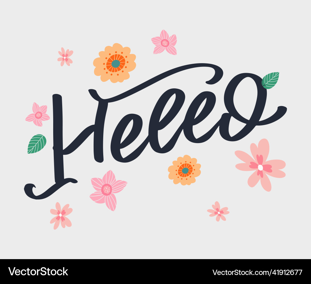 Hello in hand drawn style world lettering Vector Image