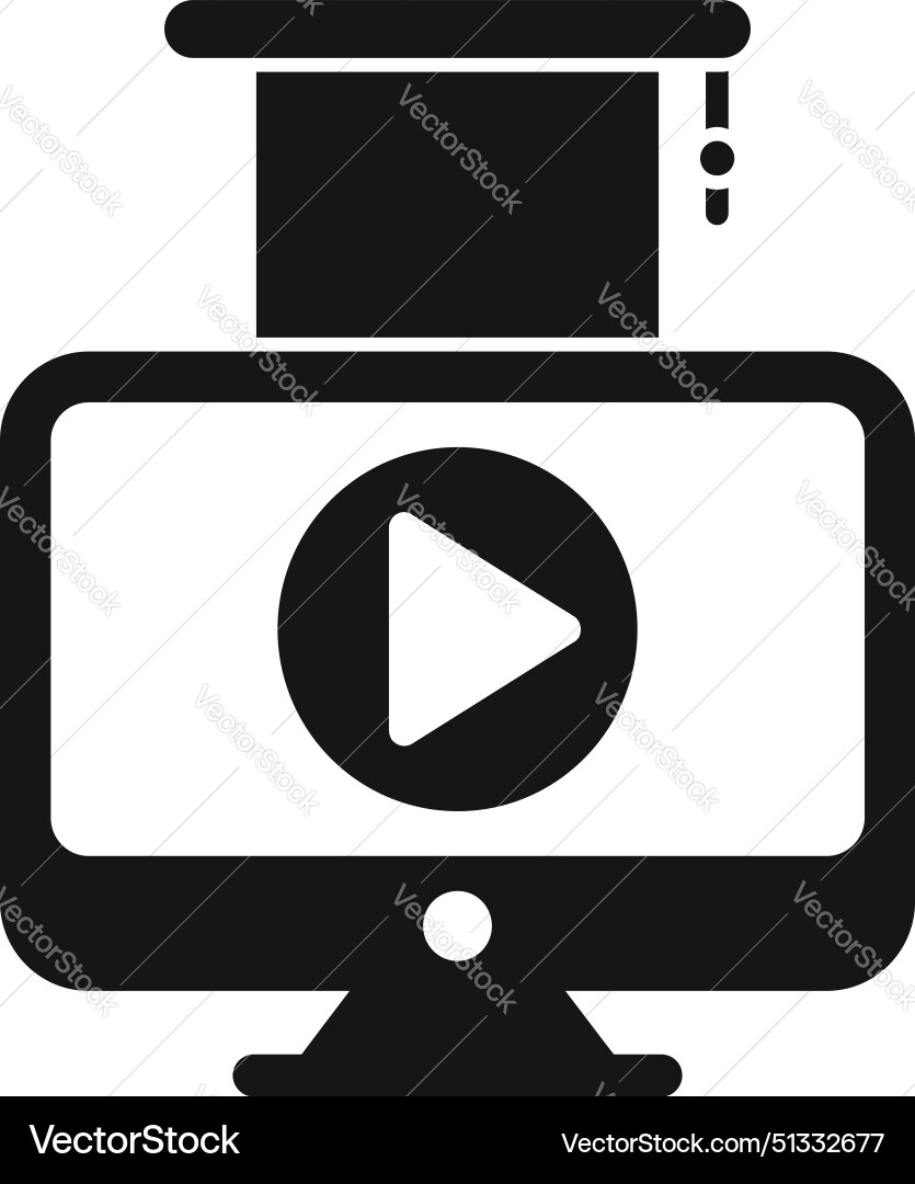 Online video streaming icon Royalty Free Vector Image