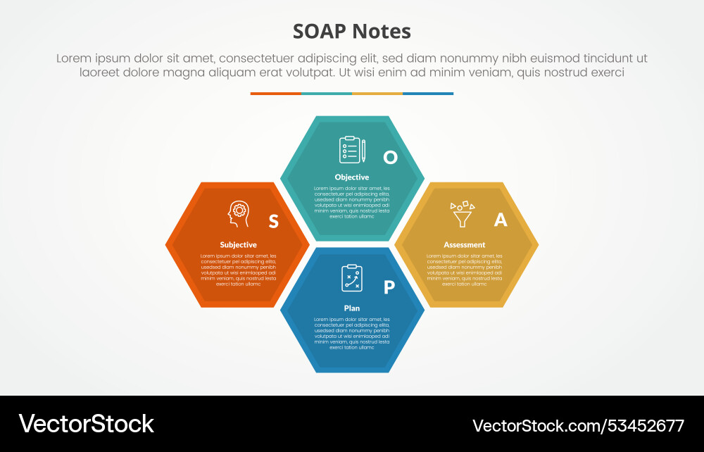 Soap note infographic concept for slide Royalty Free Vector