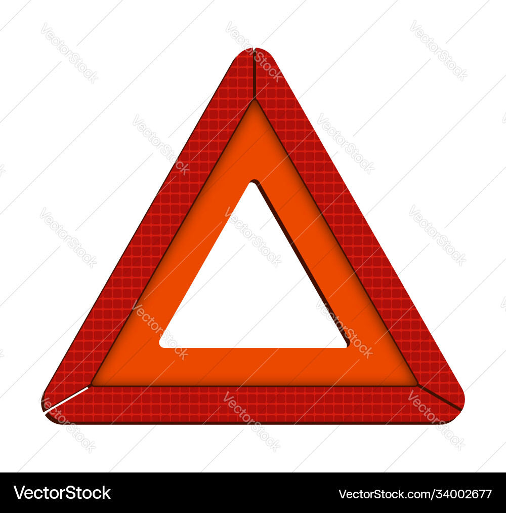 Warning triangle emergency stop sign in case Vector Image