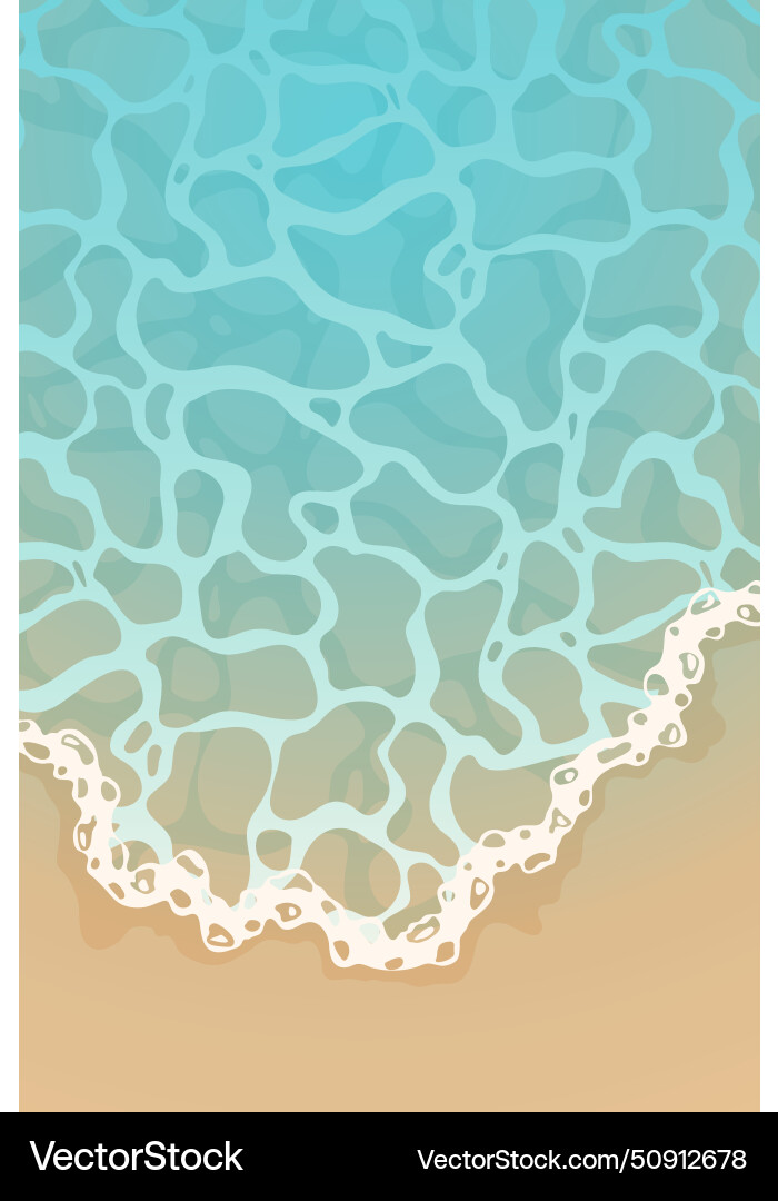 Calm transparent blue water surface and sandy Vector Image