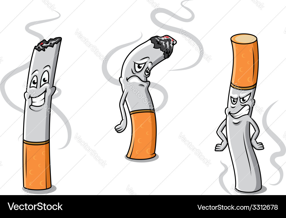 Cartoon Cigarette Characters Royalty Free Vector Image