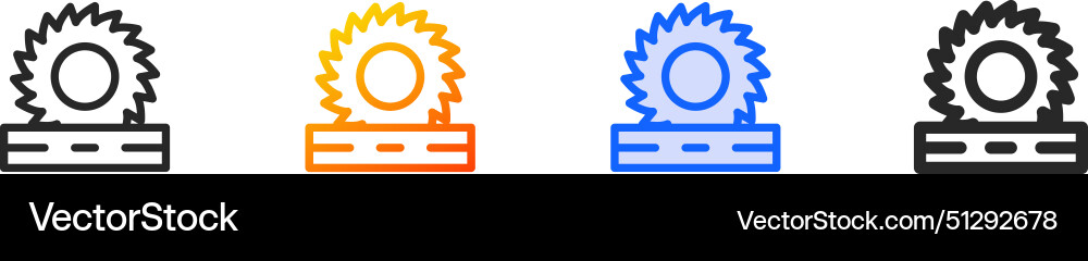 Circular saw iconthin linear gradient blue stroke Vector Image