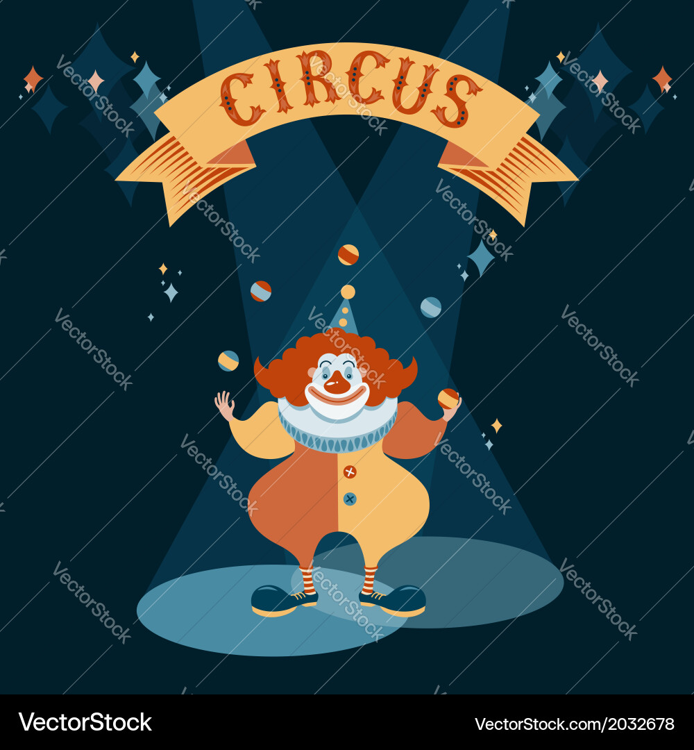 Colorful Circus Clown Royalty Free Vector Image