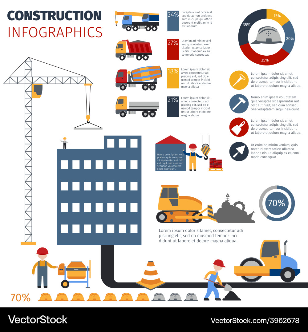 Construction Equipment Infographics Royalty Free Vector