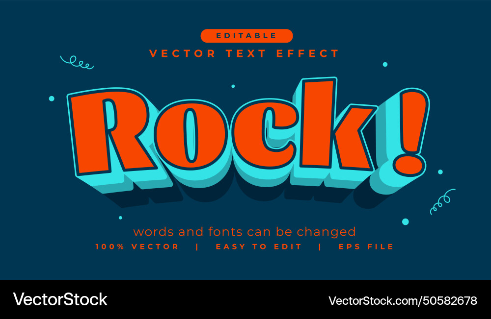 Editable 3d rock font text effect in cartoon style
