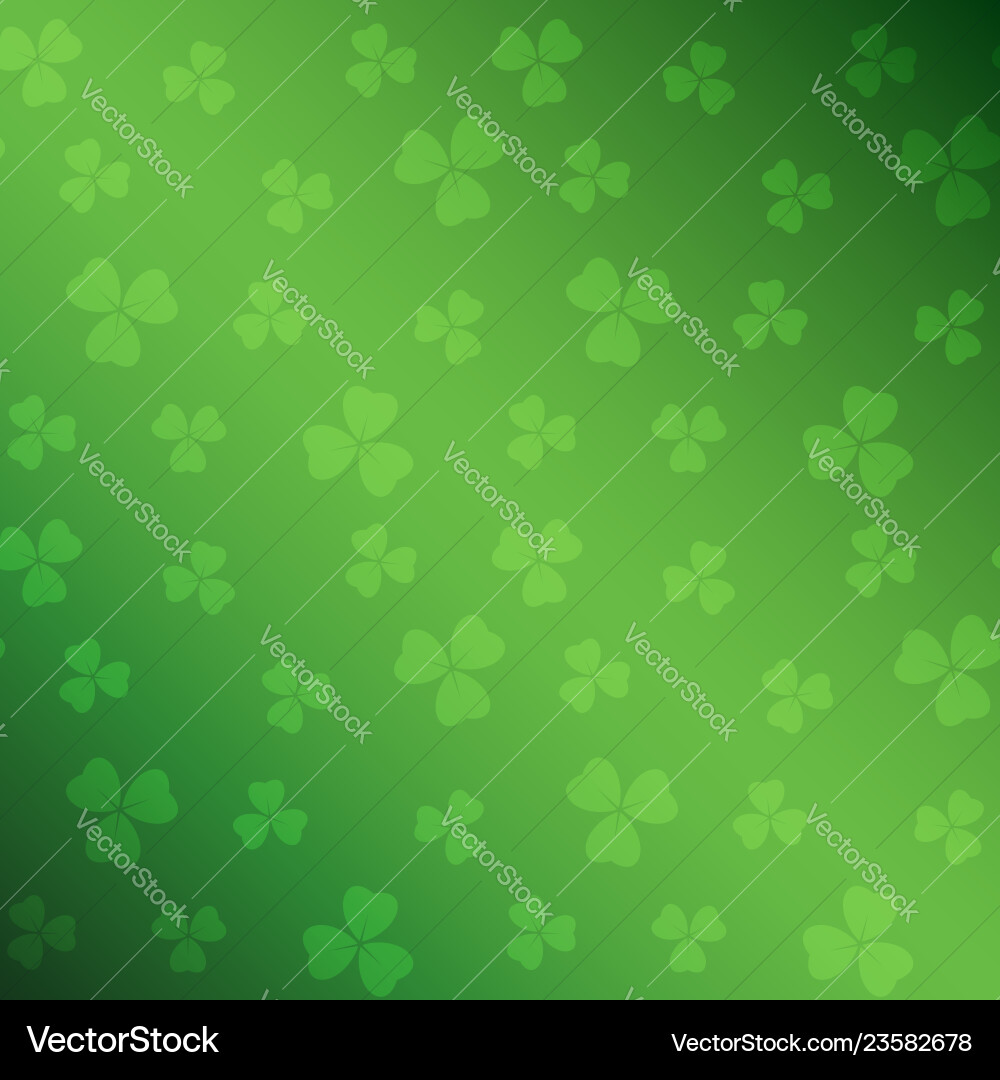 Green saint patrick background with gradient Vector Image