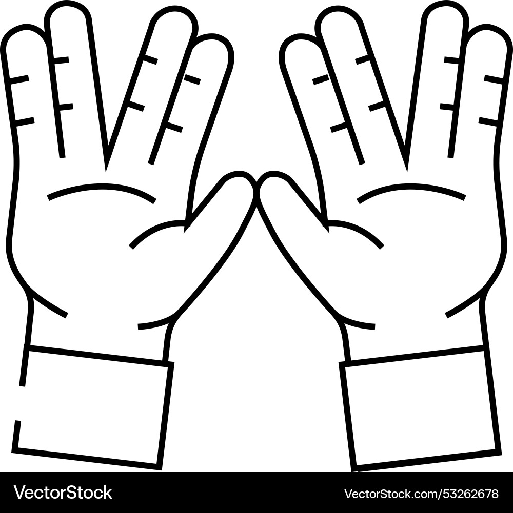 Jewish prayer gesture line icon Royalty Free Vector Image