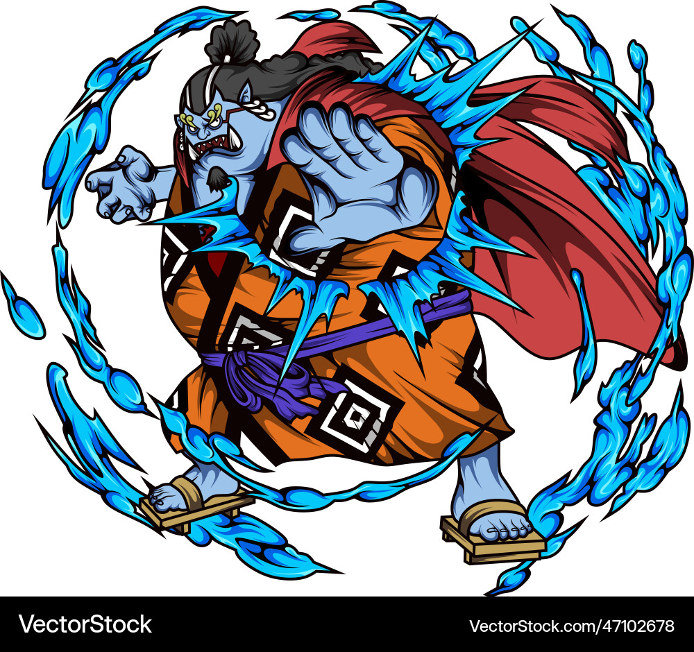 Jimbei anime t-shirt design template Royalty Free Vector
