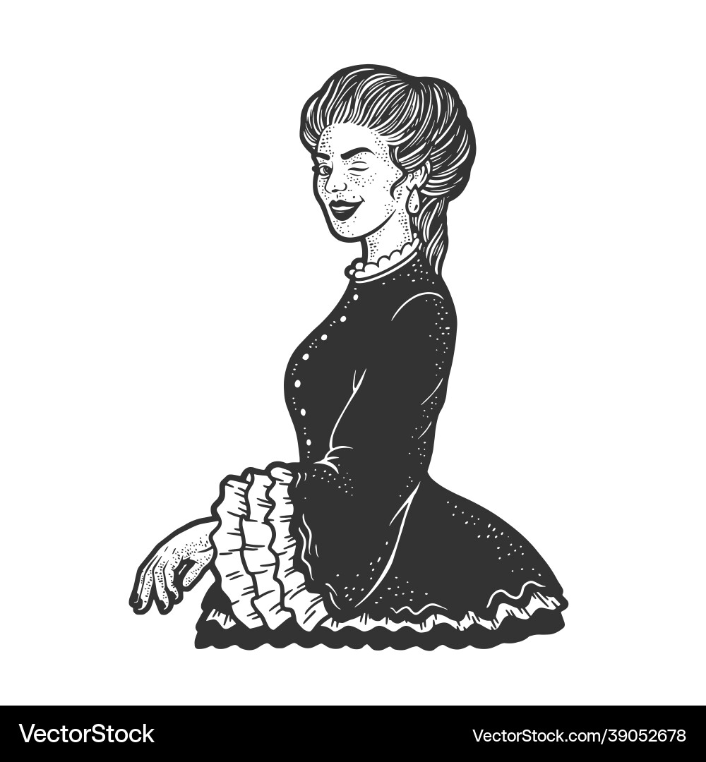 Lady winking sketch Royalty Free Vector Image - VectorStock