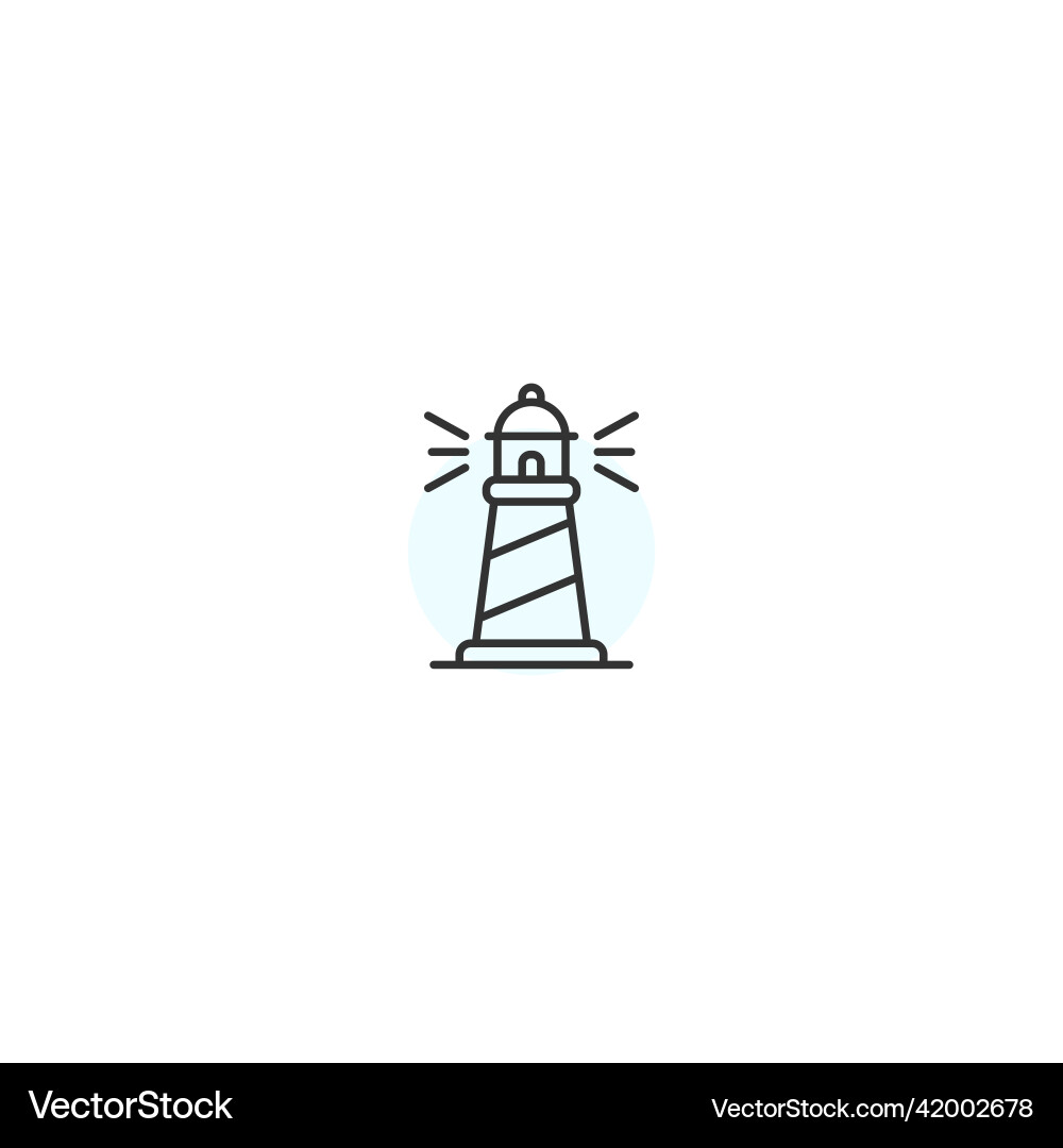 Lighthouse marine lamp line icon coastal compass Vector Image