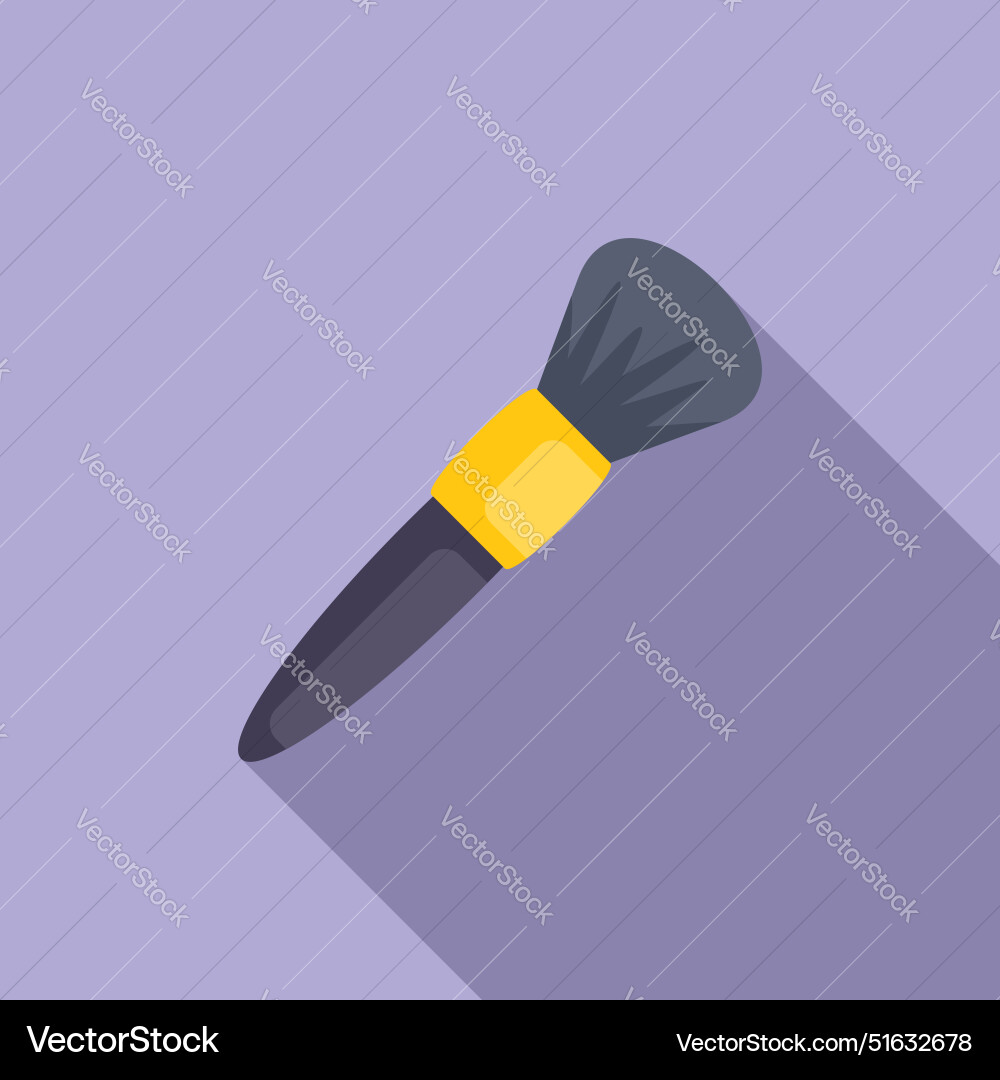 Makeup brush spreading powder with long shadow Vector Image