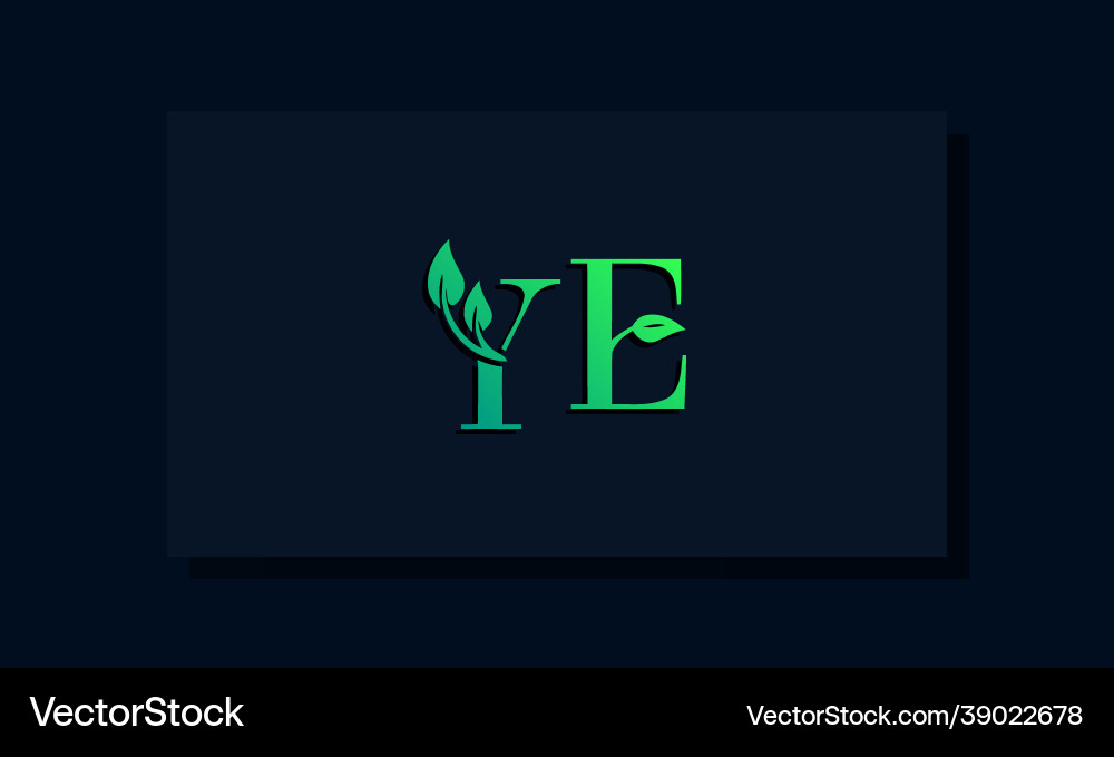 Minimal leaf style initial ye logo Royalty Free Vector Image
