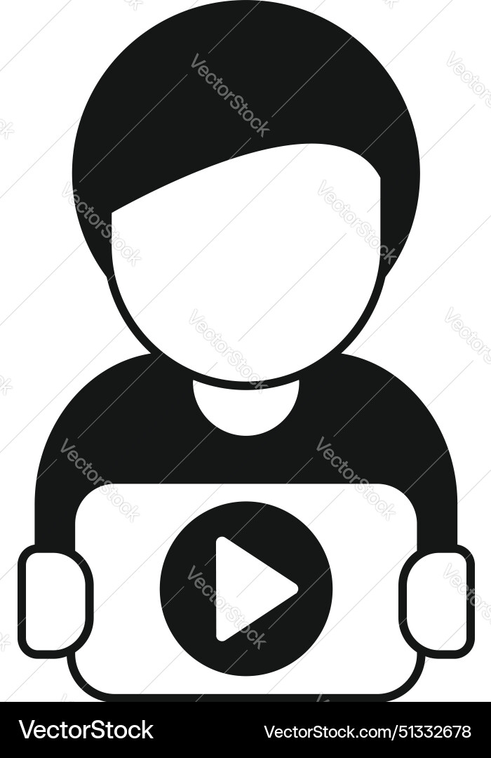 Person holding play button icon Royalty Free Vector Image