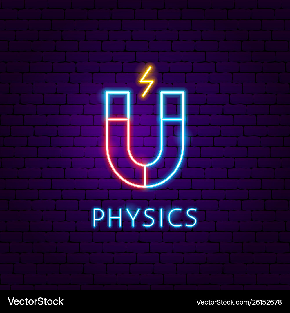 Physics neon label Royalty Free Vector Image - VectorStock