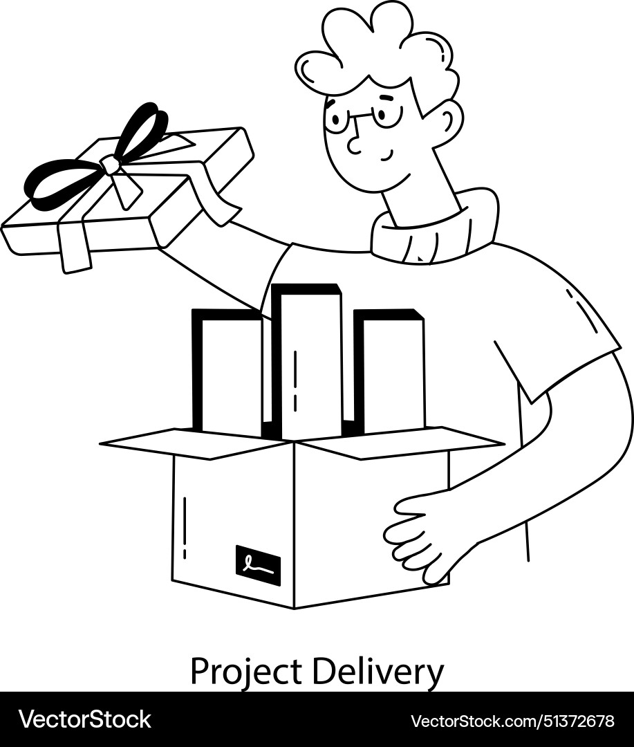 Project delivery Royalty Free Vector Image - VectorStock