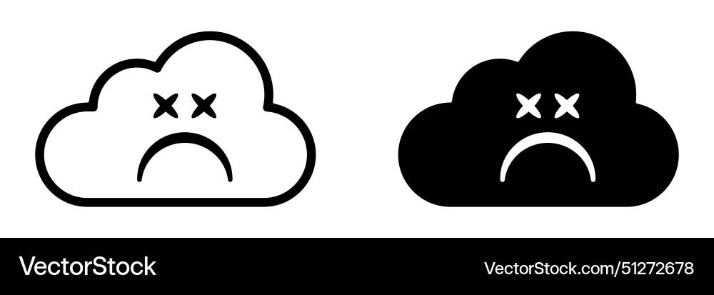 Sad cloud face icon bad internet connection Vector Image