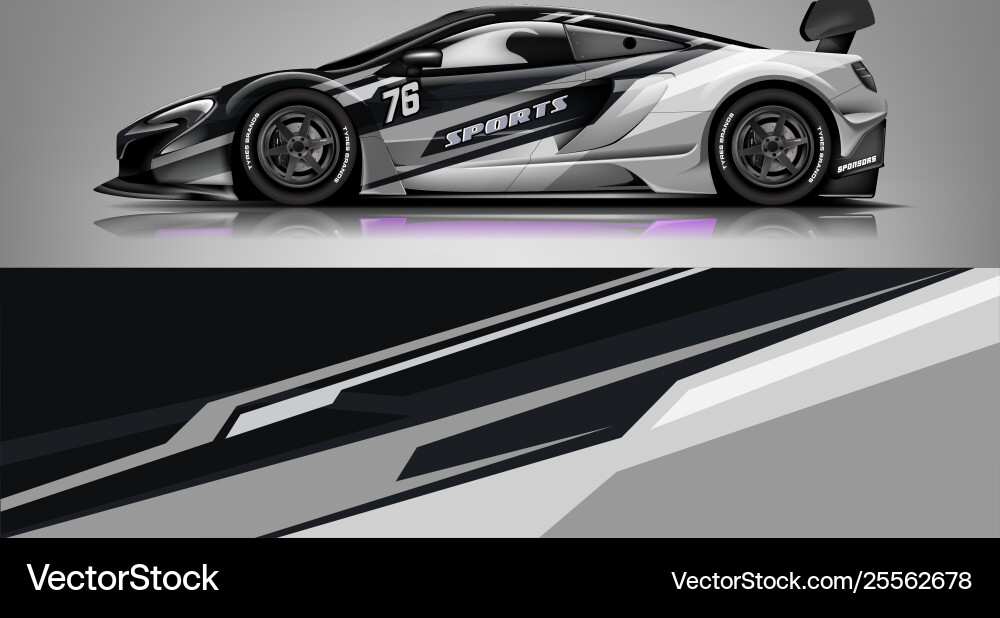 Sport car racing wrap design Royalty Free Vector Image