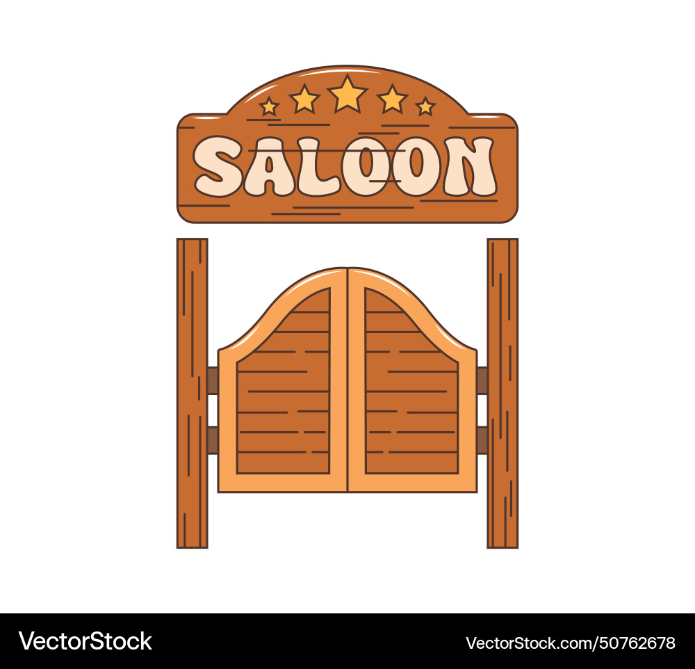 Wild west western saloon gate with swinging doors Vector Image