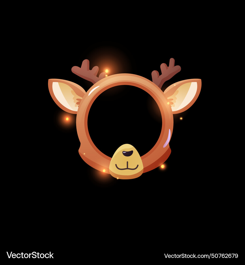 Avatar frame deer with horns cartoon Royalty Free Vector
