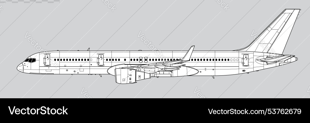 Boeing 757-200 Royalty Free Vector Image - VectorStock