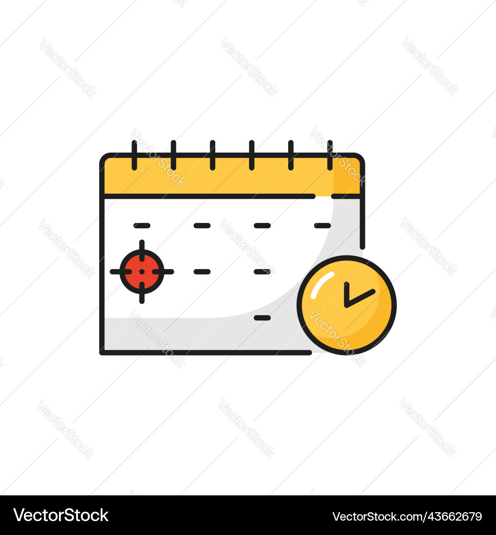 Business planning work schedule outline icon Vector Image