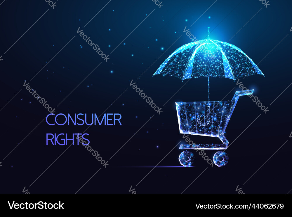 Consumer rights concept with shopping card Vector Image