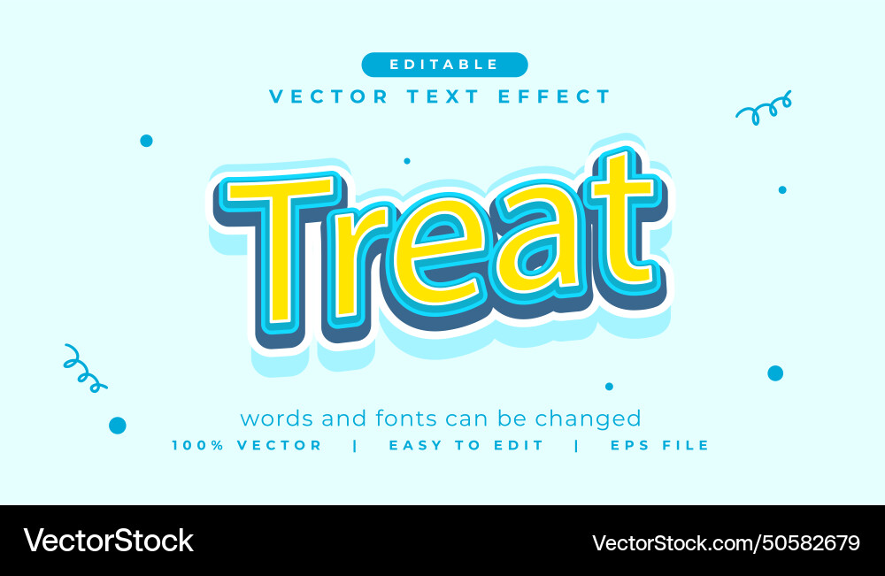 Creative treat font in text effect style Vector Image